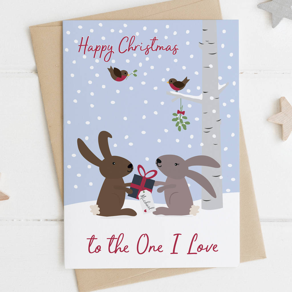 to the one i love personalised christmas card by wink design ...