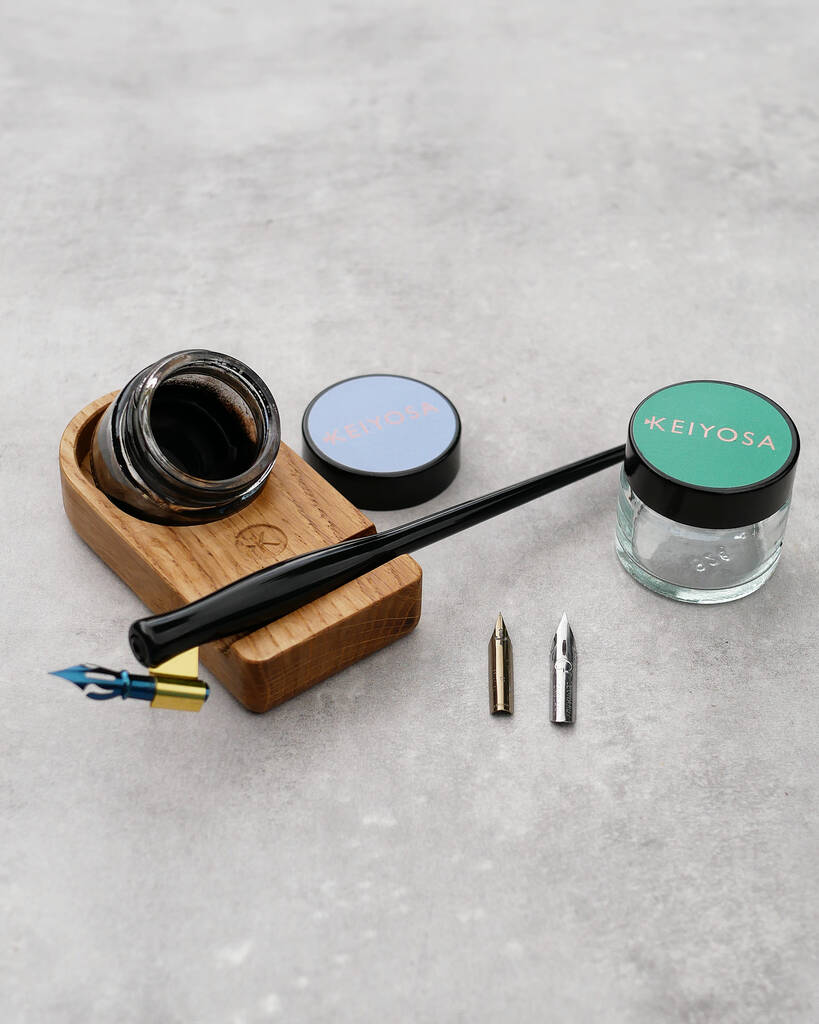 Glass Calligraphy Ink Jar By Keiyosa | notonthehighstreet.com