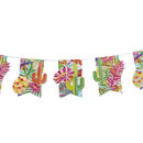 Tropical Iridescent Foiled Cactus And Pineapple Bunting By Ginger Ray ...