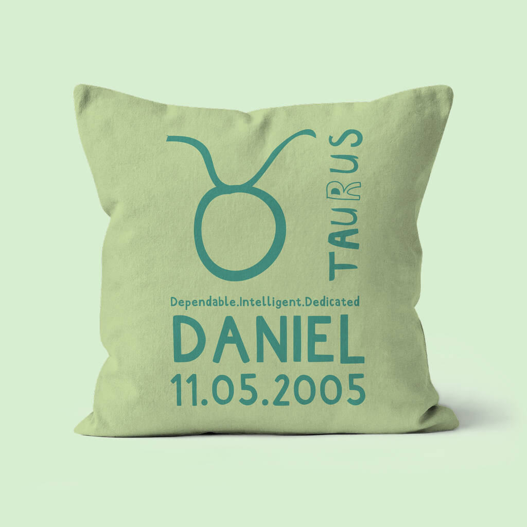 Personalised Taurus Zodiac Star Sign Cushion By Tillie Mint Loves