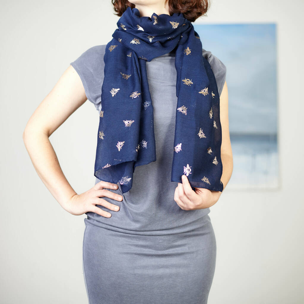 bumble bee print scarf by my posh shop | notonthehighstreet.com