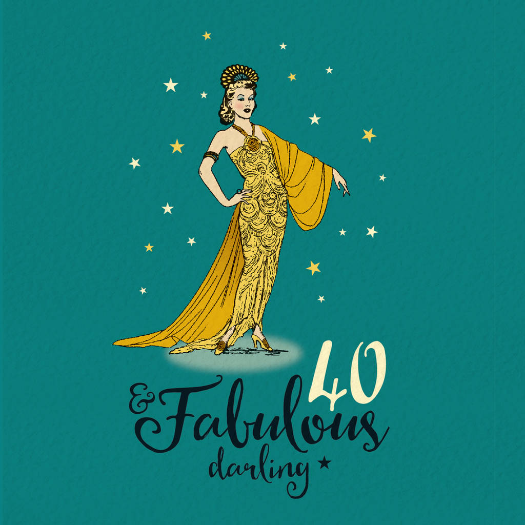 40th Birthday Card For Her Fabulous 40 By The Typecast Gallery