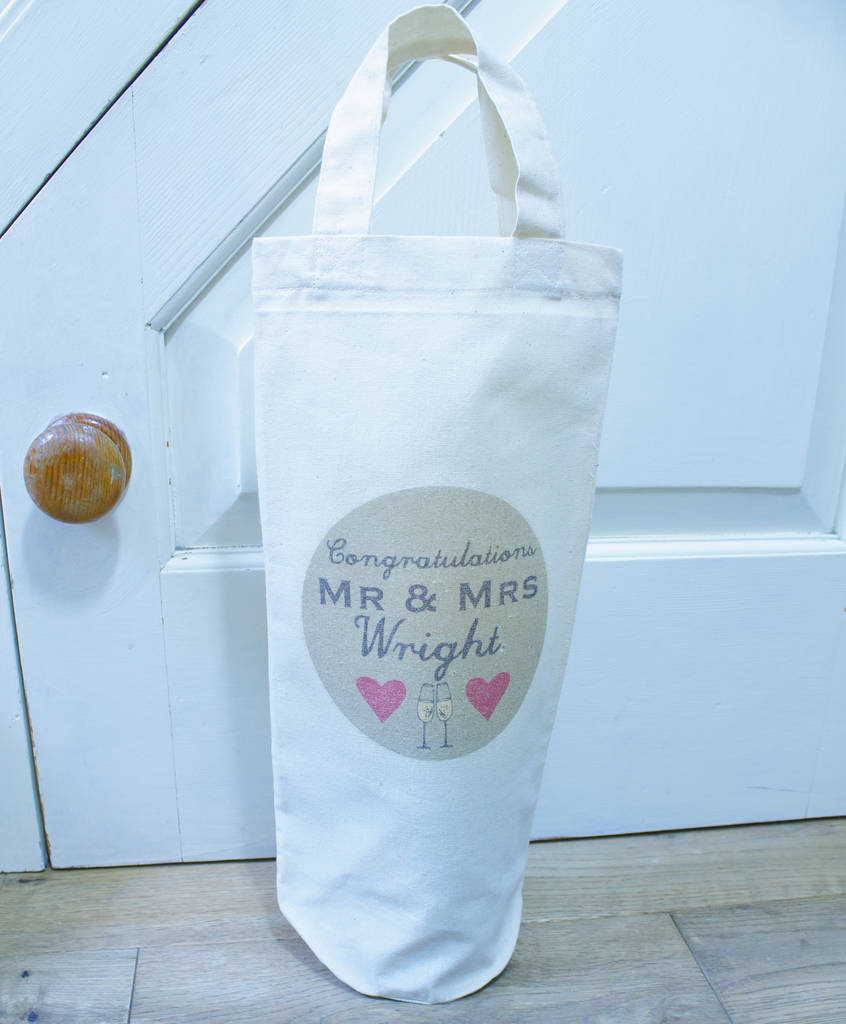 Congratulations Personalised Cotton Bottle Bag By Bedcrumb ...