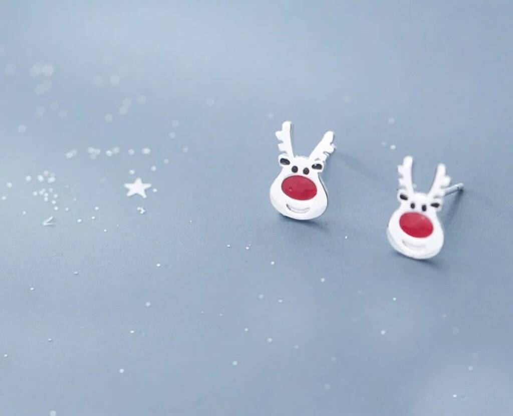 Sterling Silver Christmas Rudolph Earrings By Collections by Hayley ...