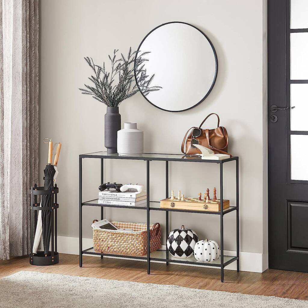 Console Table Coffee Table Tempered Glass Shelves By Momentum