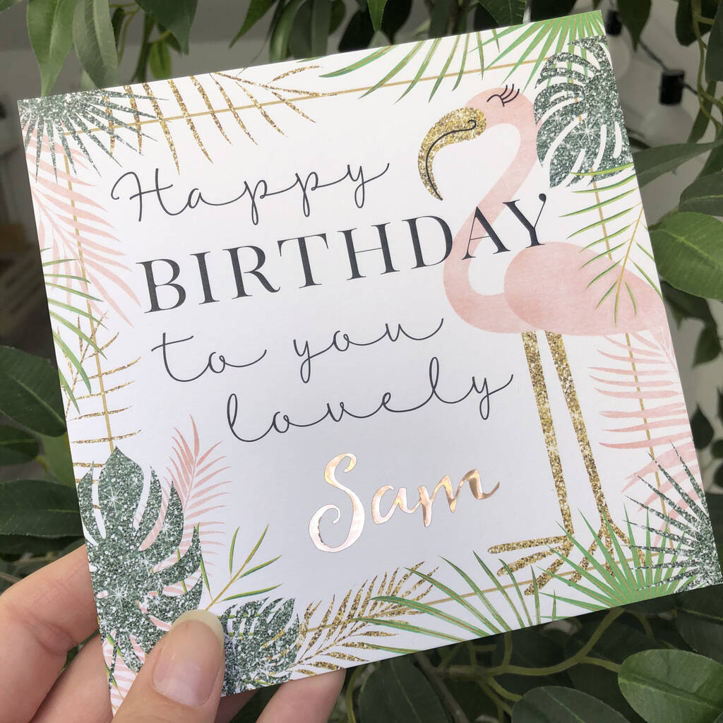 Personalised Flamingo Birthday Card By Michelle Fiedler Design ...