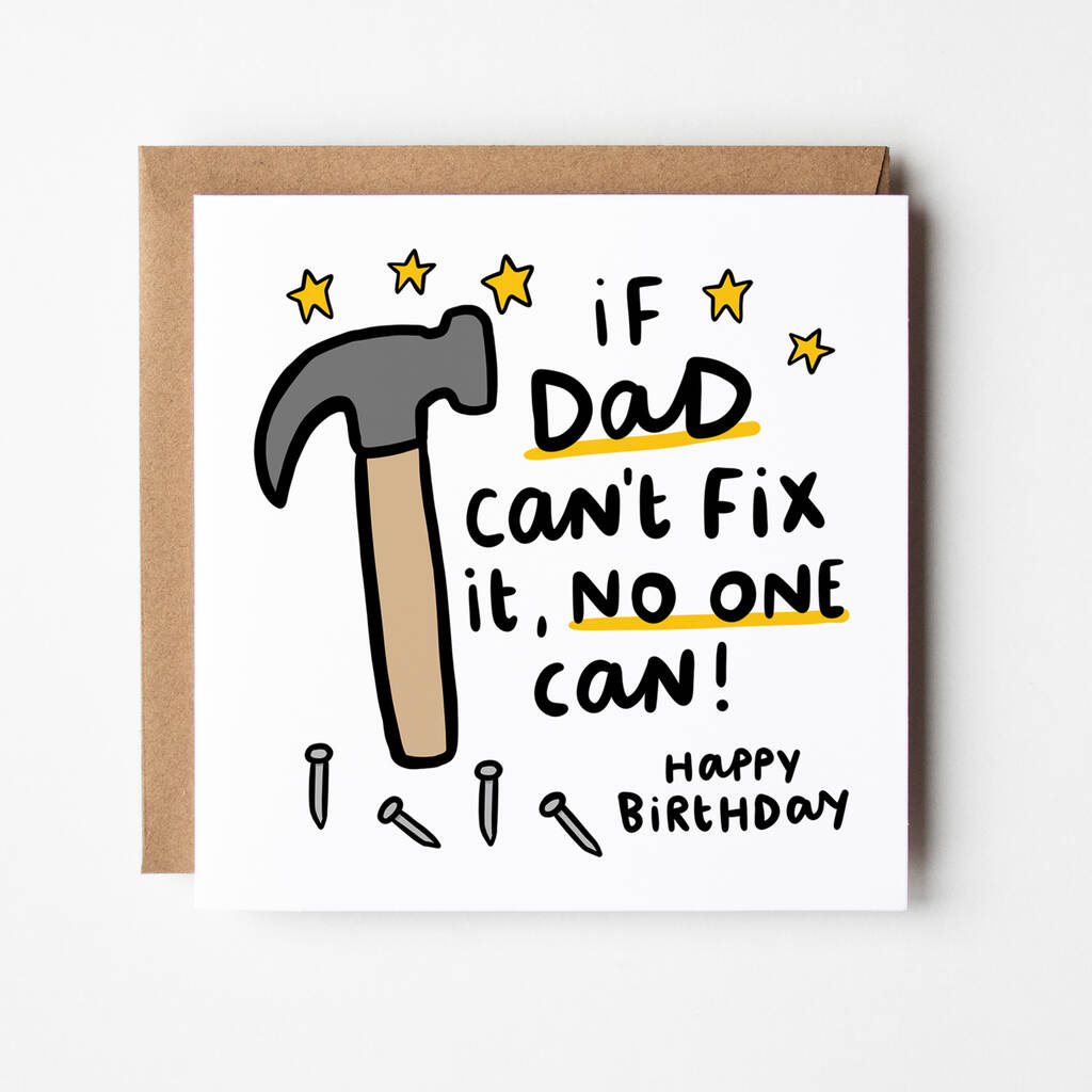 'If Dad Can't Fix It' Birthday Card By Arrow Gift Co ...