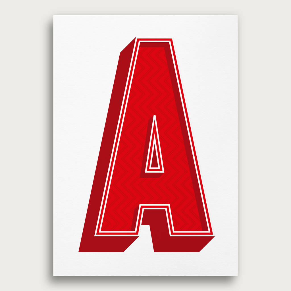 Arsenal Football Alphabet Typography Prints By Dinkit ...