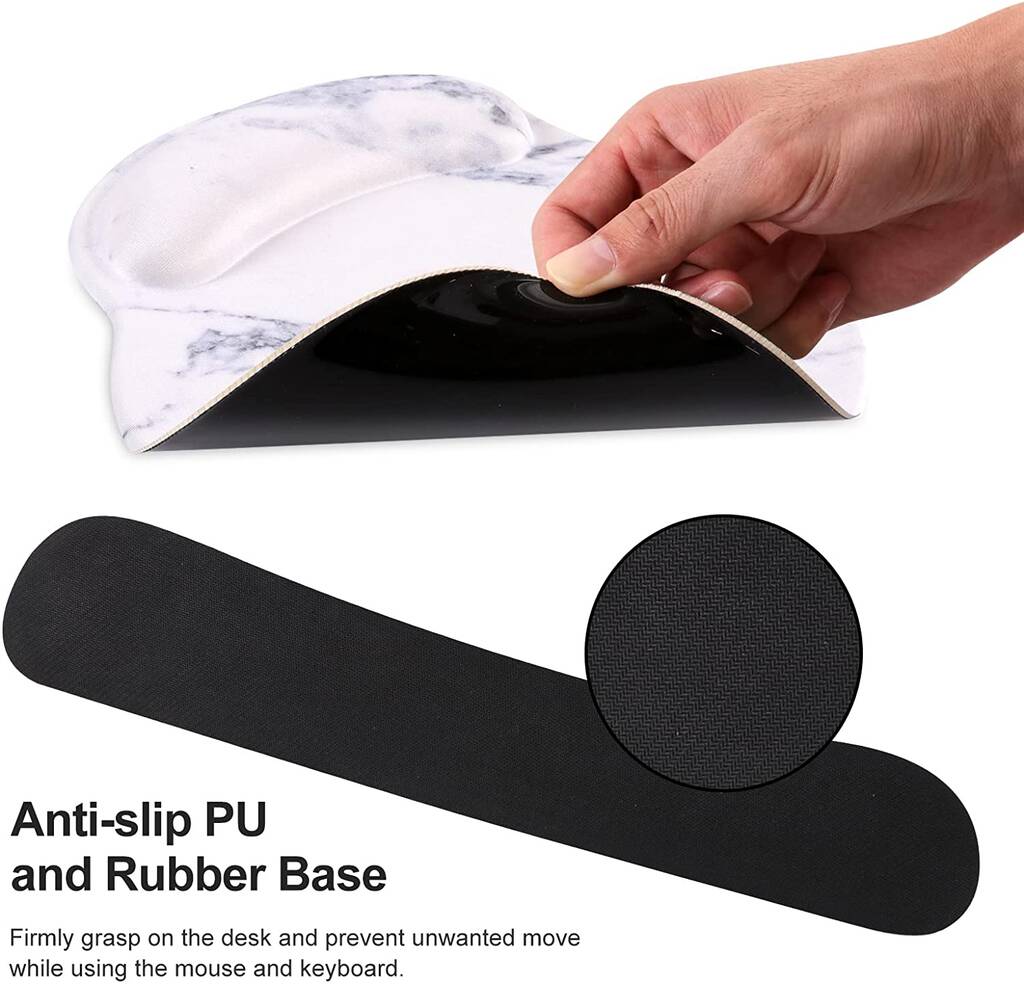 Set Of Two Keyboard Rest And Mouse Mat Marbled By Momentum