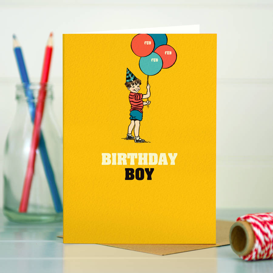 birthday card ‘birthday boy’ by the typecast gallery ...