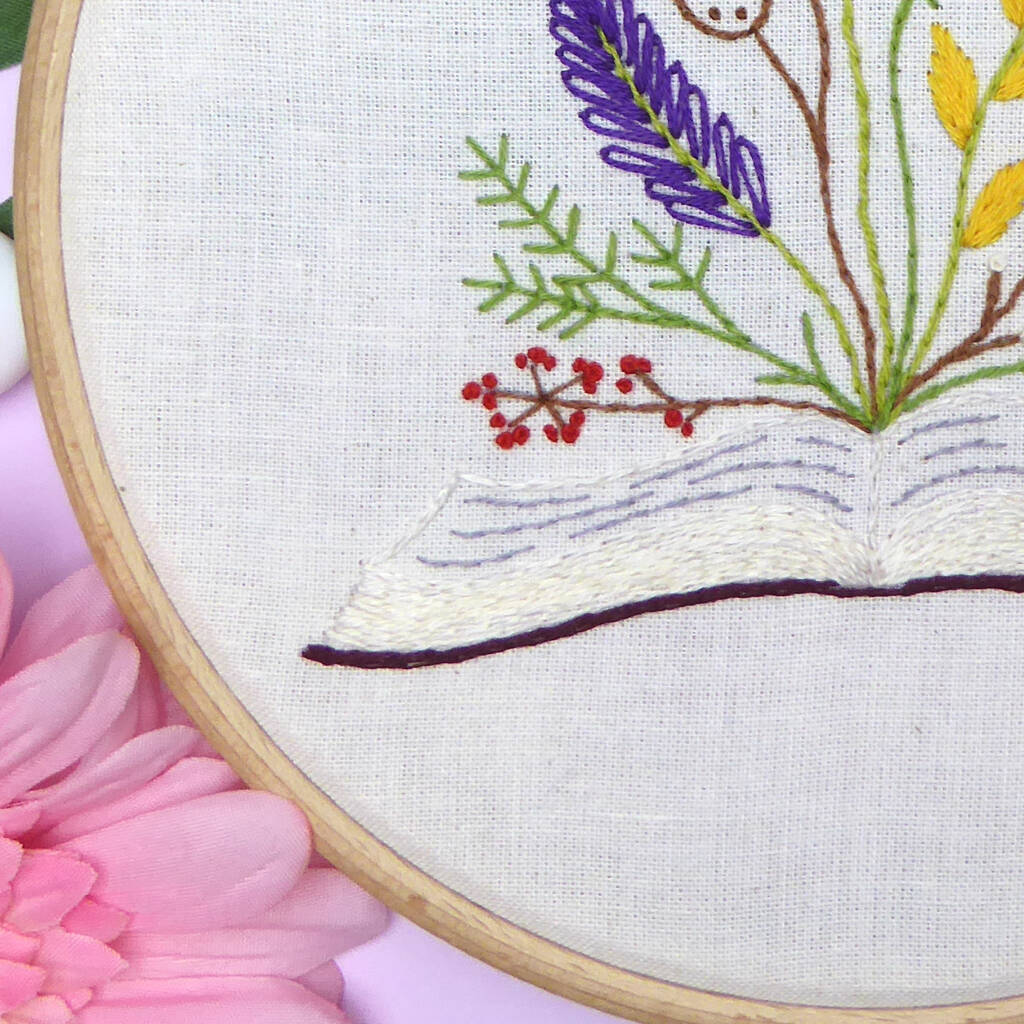 Flowery Book Embroidery Kit By Piwi's Crafts