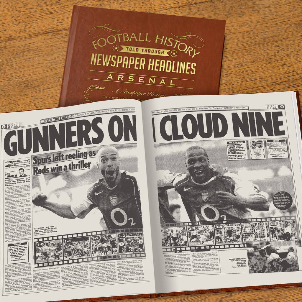 Arsenal Personalised Football Gift Newspaper Book By Historic ...