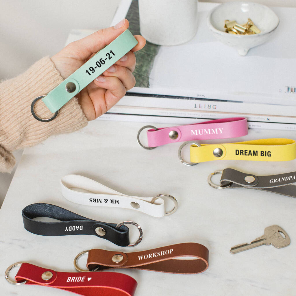 Personalised Leather Loop Keyring By Holdall & Co | notonthehighstreet.com