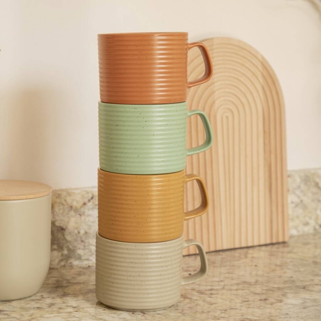 Natura Set Of Four Stacking Mugs By Distinctly Living