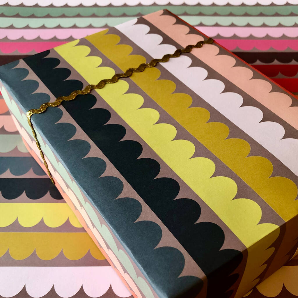 Scallop Wrapping Paper Two Sheets By Kali Stileman Publishing