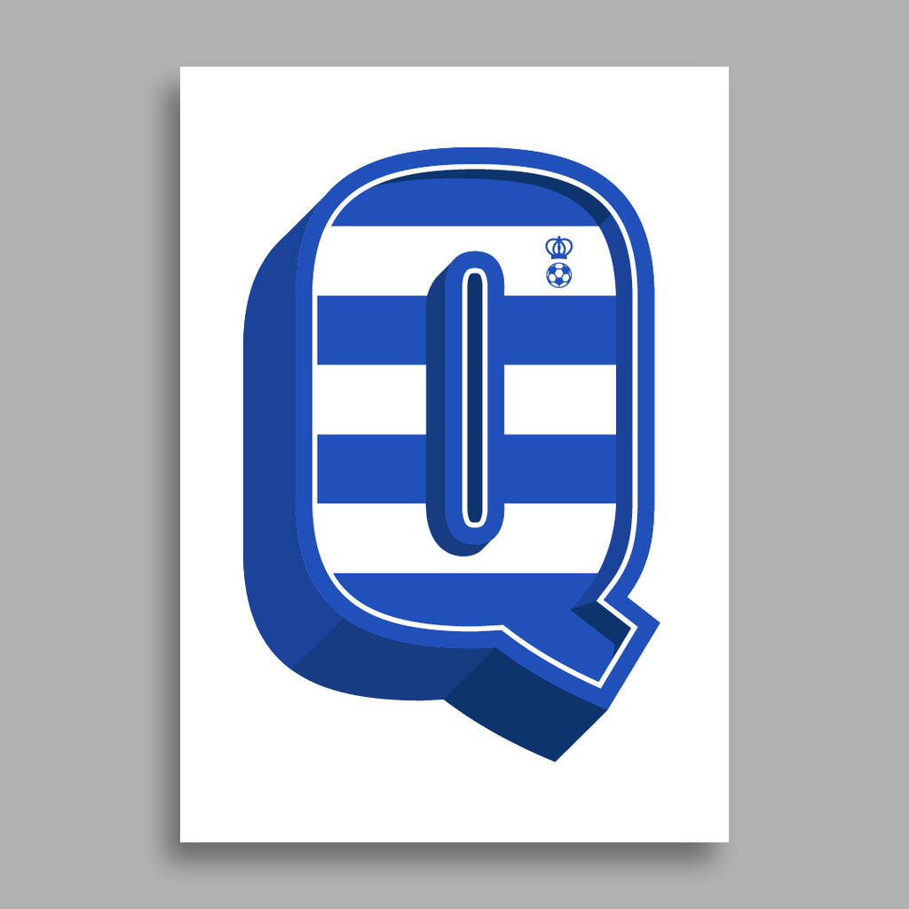 q.p.r football posters, letter wall art by dinkit | notonthehighstreet.com