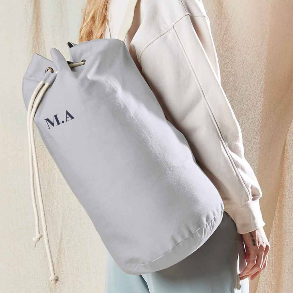 Personalised Organic Cotton Drawstring Duffle Bag By Mimi & Thomas ...