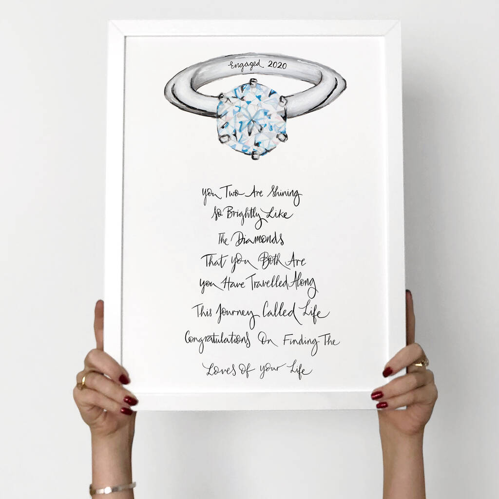 Personalised Engagement Poem Print Unframed By AJCDe ...