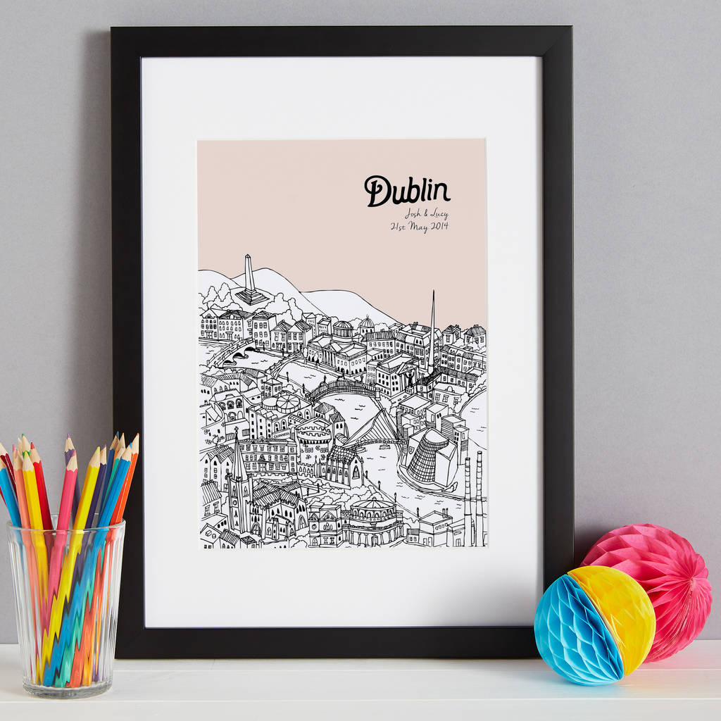 Personalised Dublin Print By Tessa Galloway Illustration ...