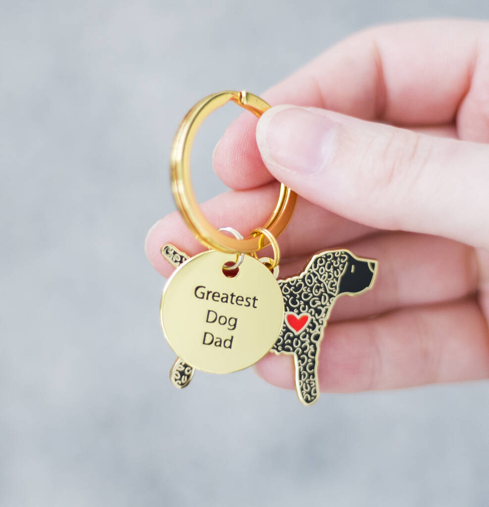Greatest Dog Dad Enamel Keyring By Ren And Thread | notonthehighstreet.com