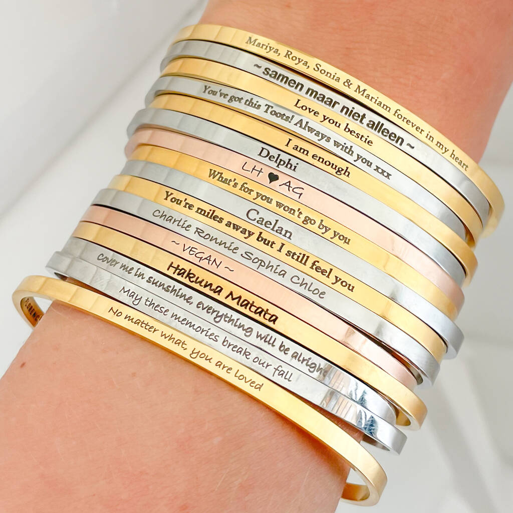 Personalised Gold Or Silver Plated Engraved Bracelet By Florence London ...