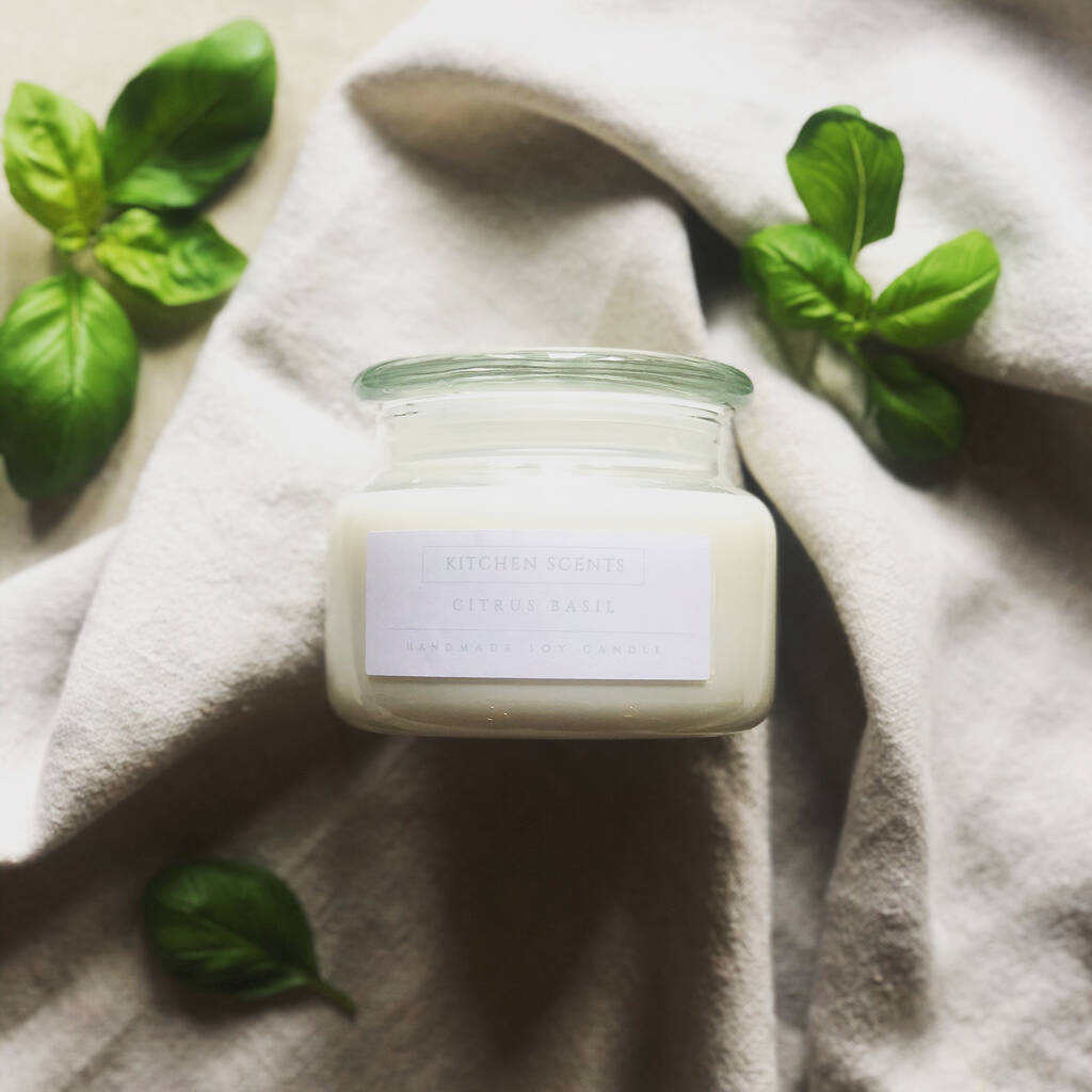 Citrus Basil Soy Candle By Kitchen Scents | notonthehighstreet.com