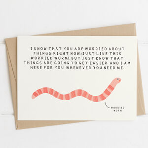 Worried Worm Card By Darcie Olley | notonthehighstreet.com