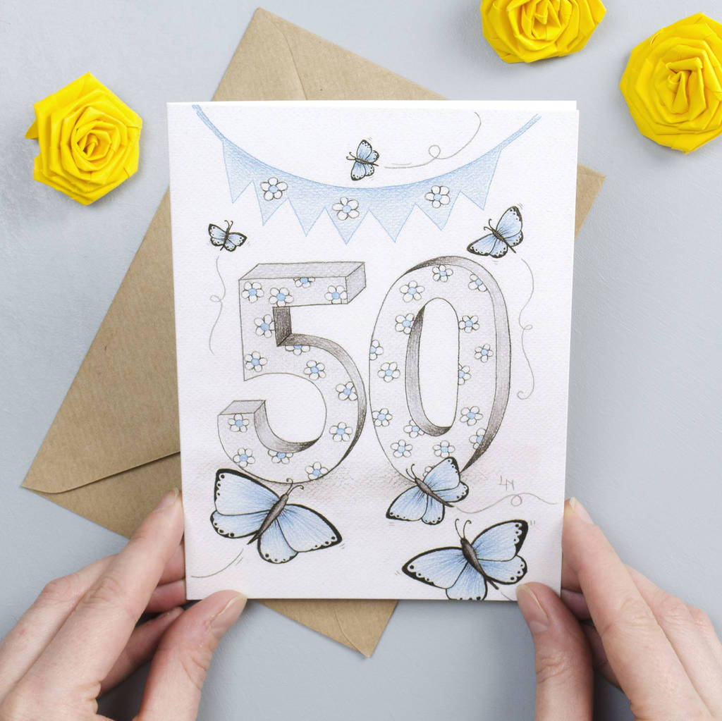 Happy 50th Birthday Greeting Card By Yellow Rose Design Happy 50th Birthday Greeting Card By Yellow Rose Design