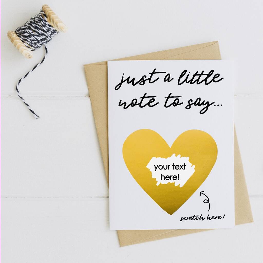 'Just A Little Note To Say' Scratch Card Gold Foil By momo+boo ...