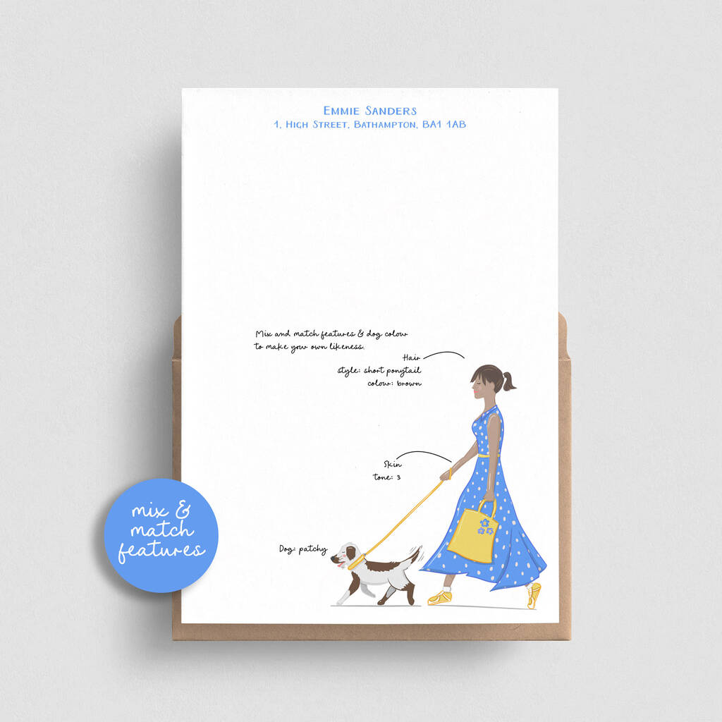 Walking My Dog Writing Paper By Lunella | notonthehighstreet.com