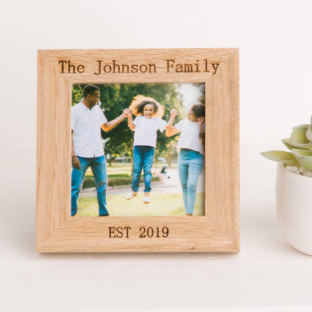 Personalised Family Name Solid Oak Photo Frame By The Laser Engraving ...