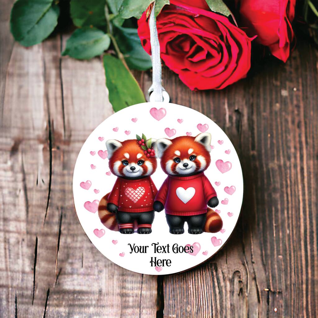 Personalised Red Panda Couple Love Decoration By Floppsie Moppsie