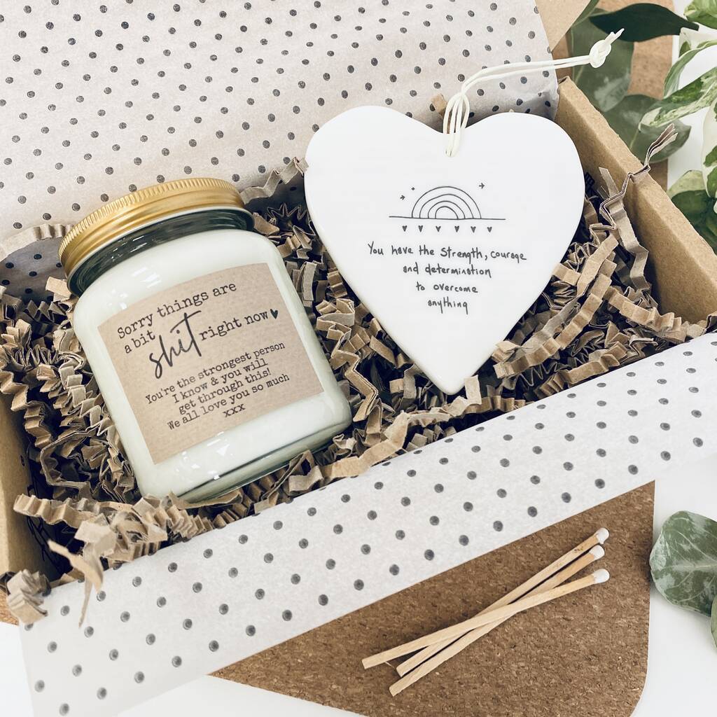 Sorry Things Are A Bit Shit, Candle And Heart Gift Set By Lollyrocket ...