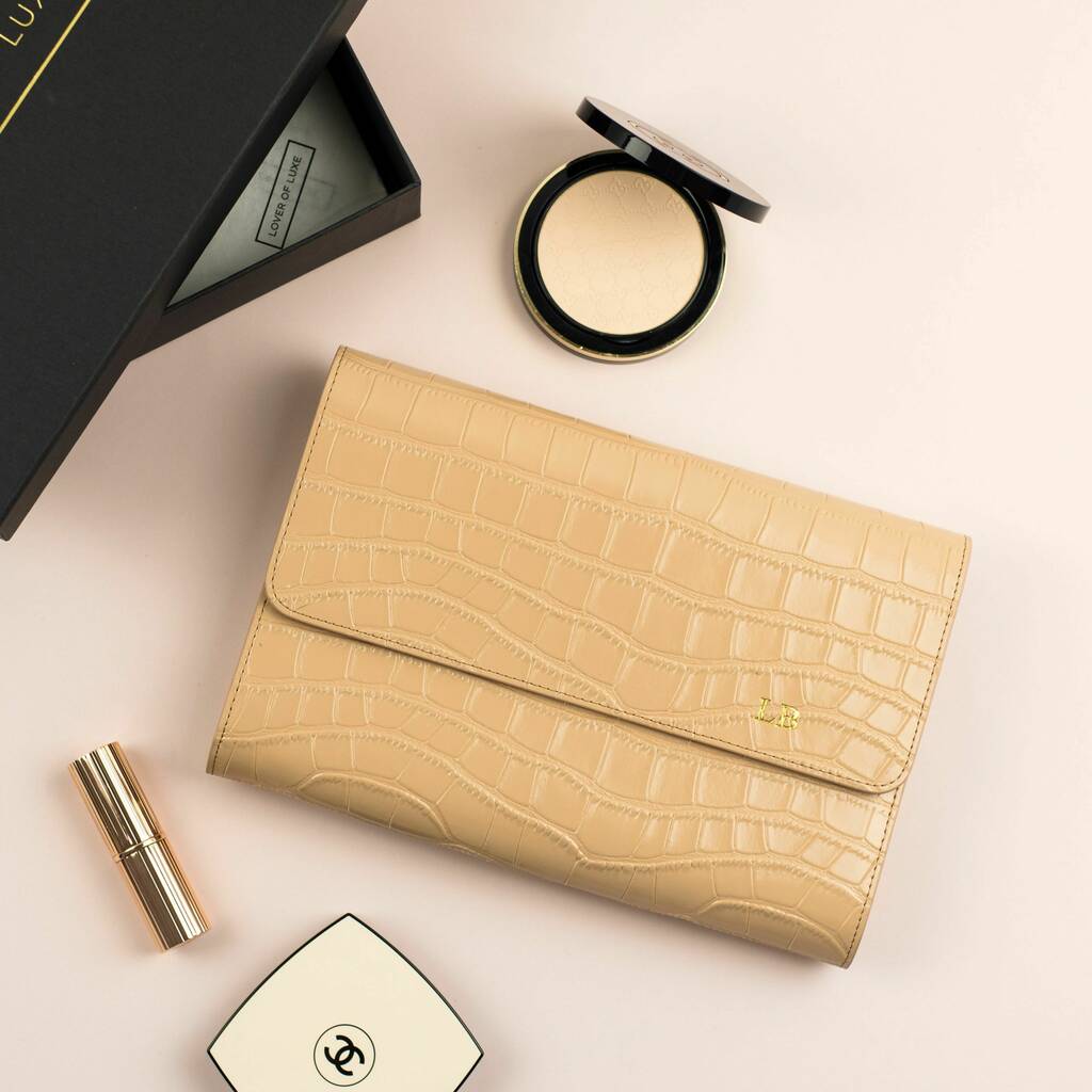 Leather Travel Wallet Personalised Croc By Magpie Decor ...