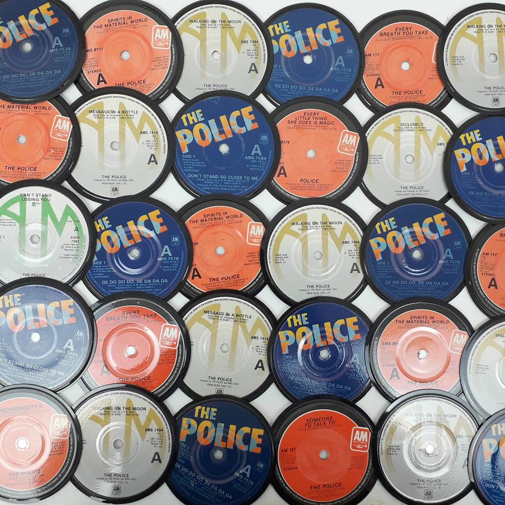 personalised vinyl coasters the police by vinyl village ...