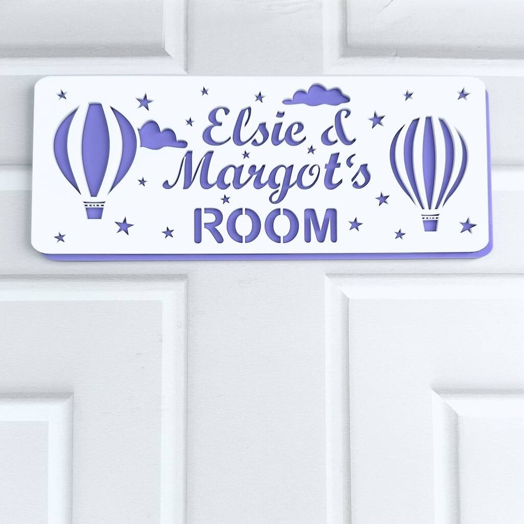 A3 Unframed Prints Personalised Hot Air Balloon Nursery Prints - Set Of ...