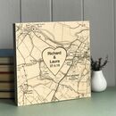 personalised wedding venue location map print on wood by northern logic ...