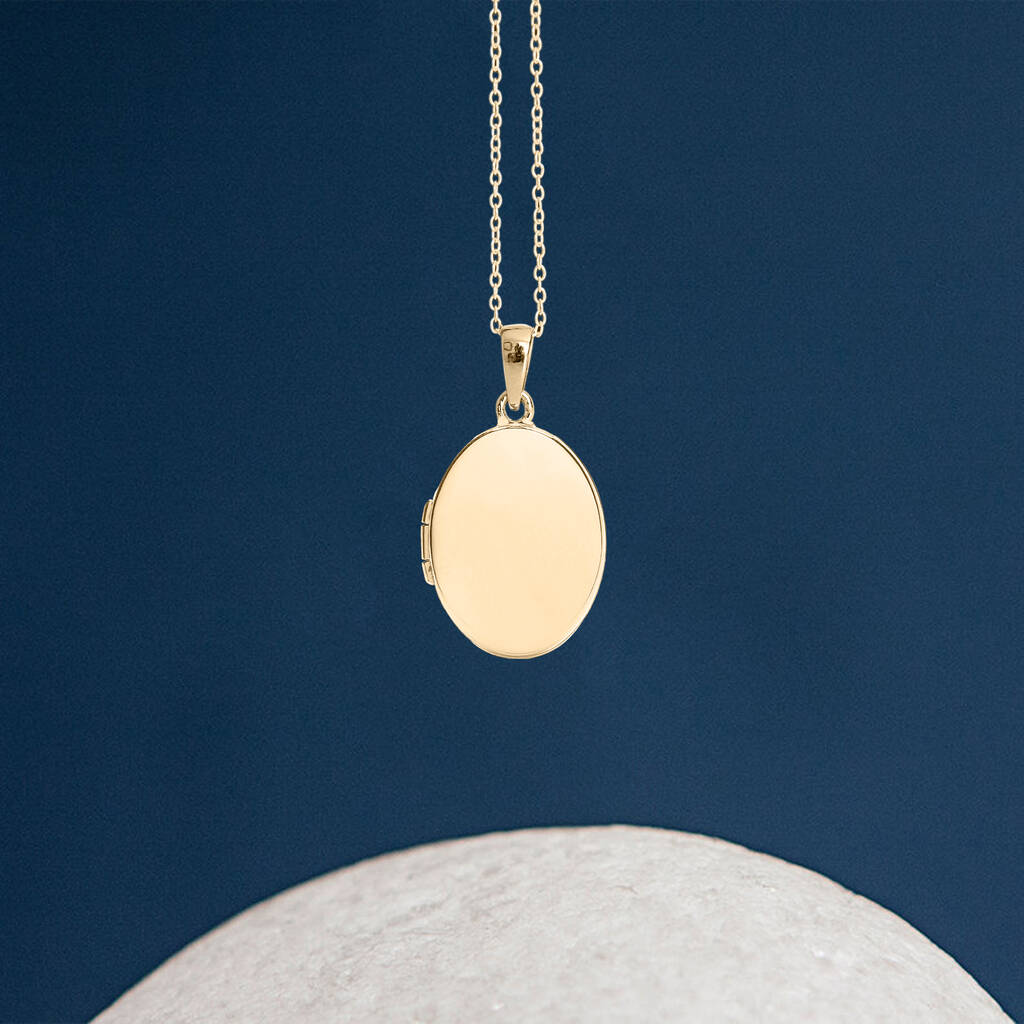 9ct Yellow Gold Plain Oval Locket By Songs of Ink and Steel