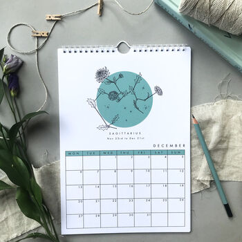 2021 Zodiac Constellation And Birth Flowers Calendar By Lara Vinck ...