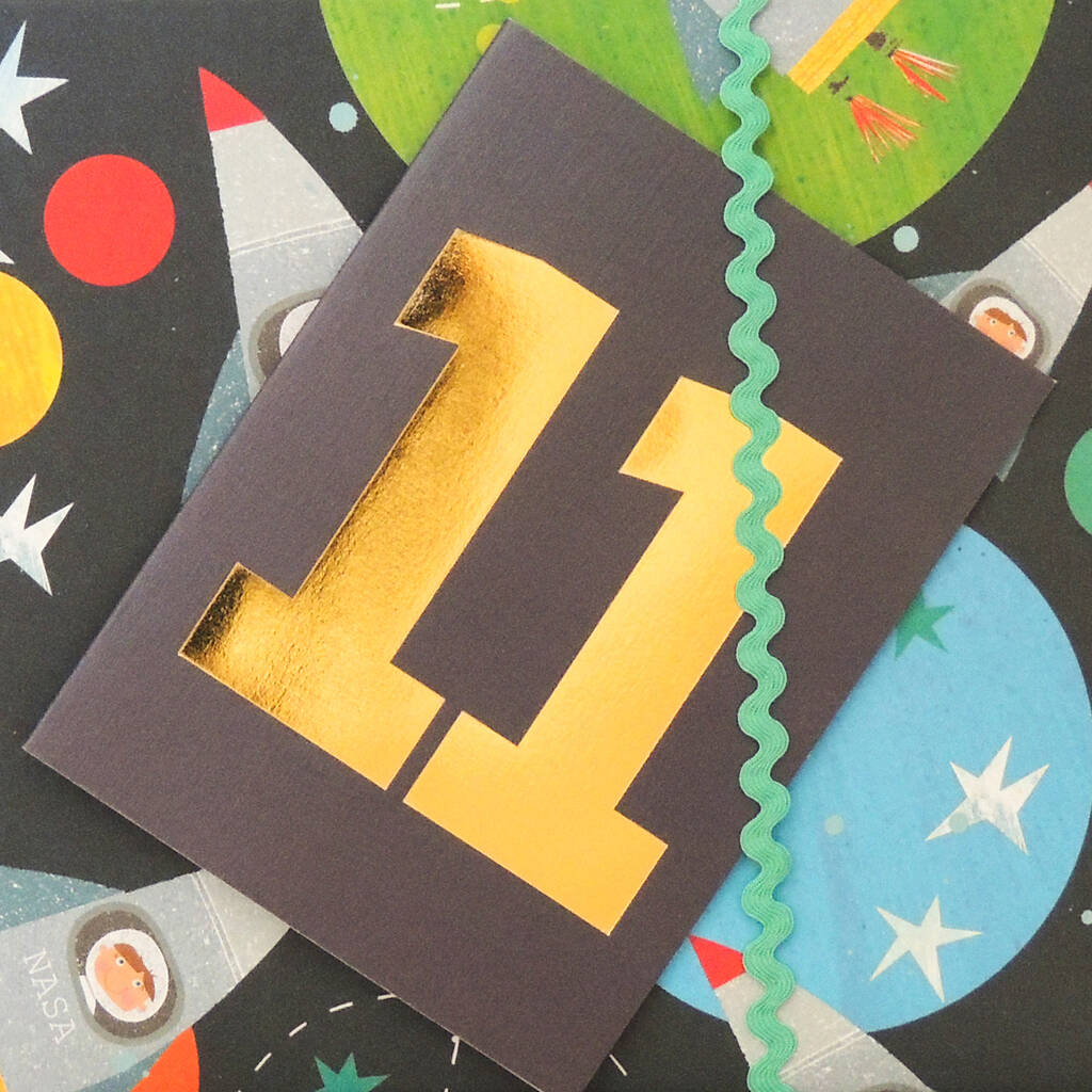Mini Gold Foiled Number Eleven Card By Kali Stileman Publishing ...