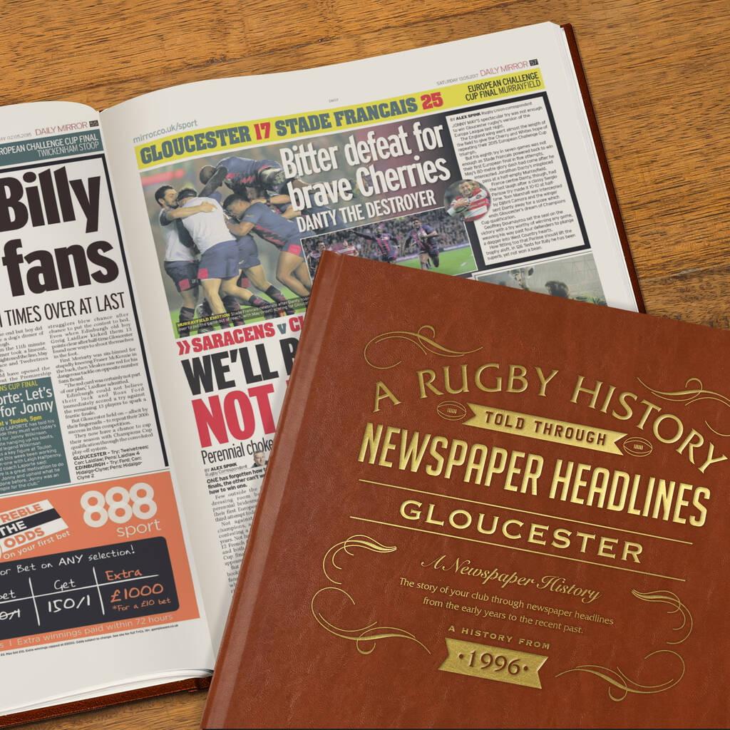 Gloucester Personalised Rugby Union Newspaper Book By Historic ...