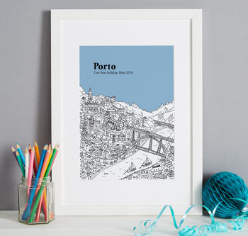 personalised porto print by tessa galloway illustration ...