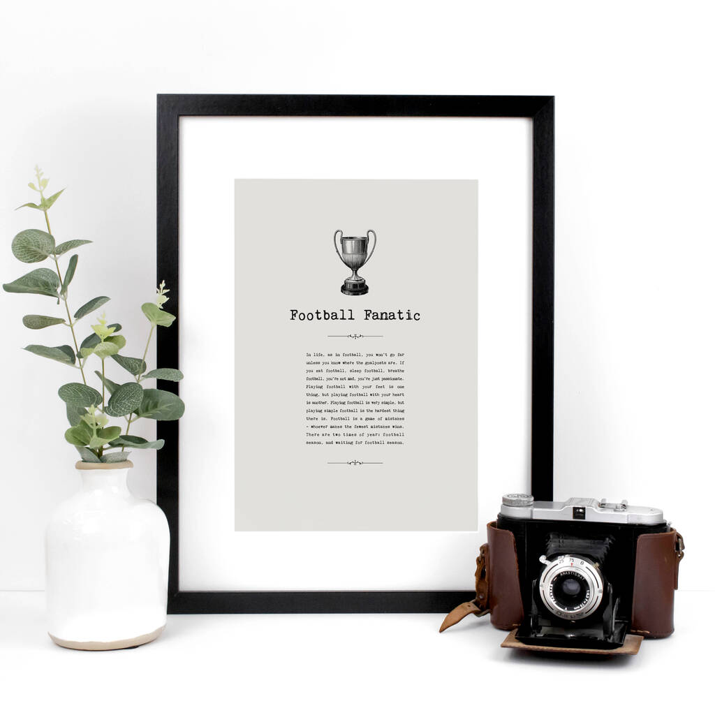 Football Funny Quotes Print, Gift For Sports Fan By Coulson Macleod ...