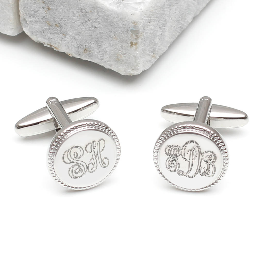 personalised monogram cufflinks by hurleyburley man ...