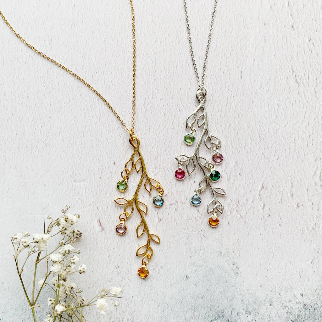 Personalised Birthstone Family Tree Necklace By Eclectic Eccentricity