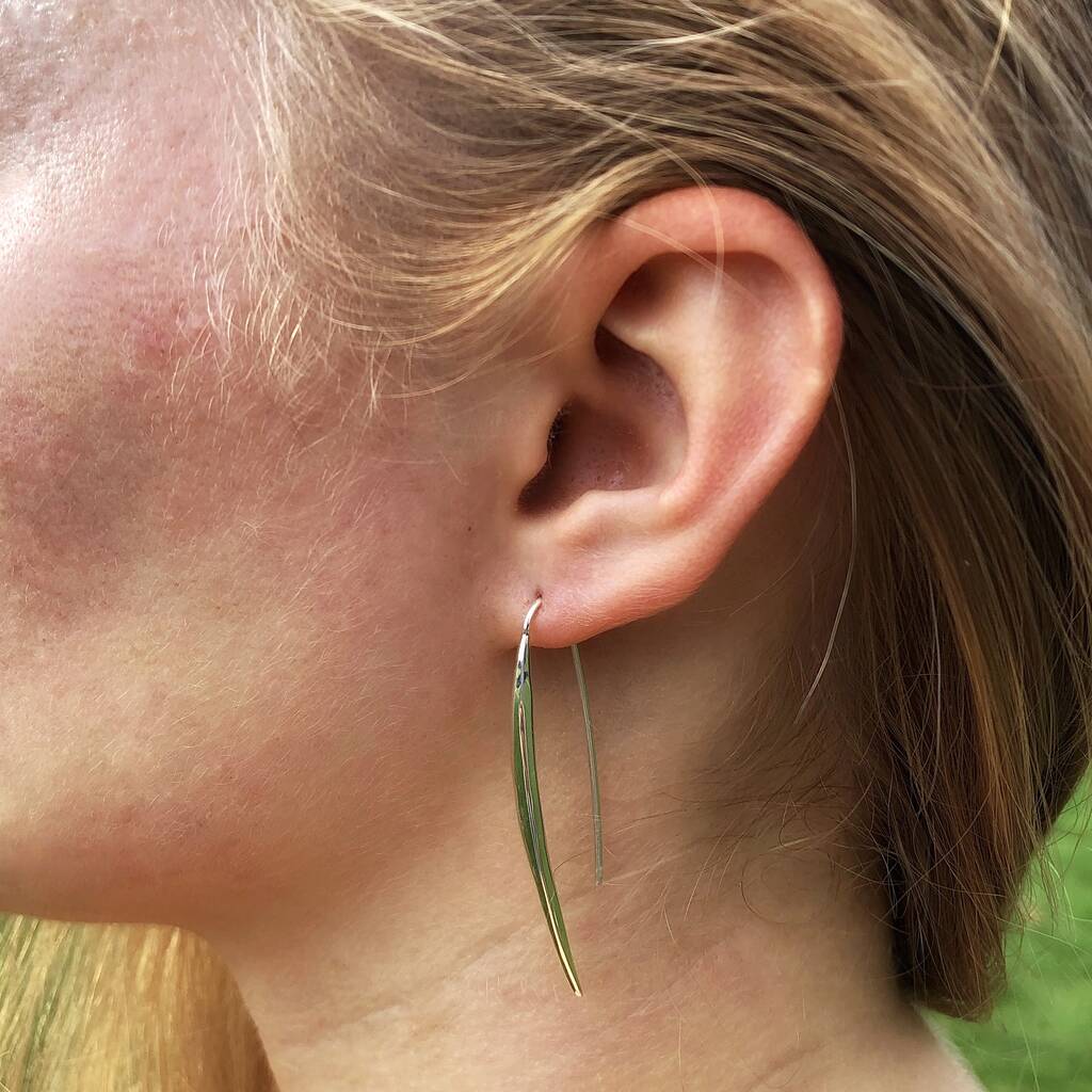 Sterling Silver Long Pointed Drop Earrings By Otis Jaxon ...