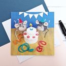 Happy Birthday Mouse With A Cake Greeting Card By Yellow Rose Design ...