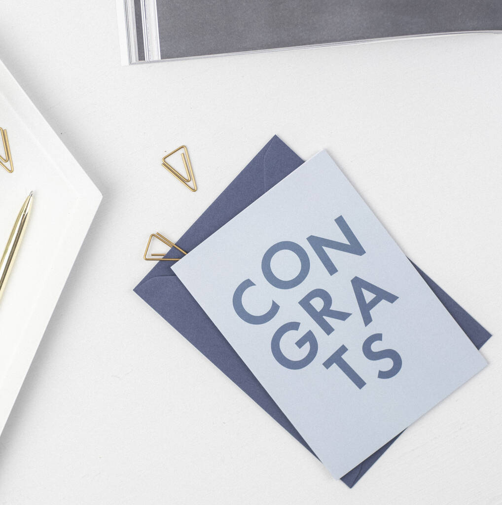 'congrats' well done card by twin pines creative | notonthehighstreet.com