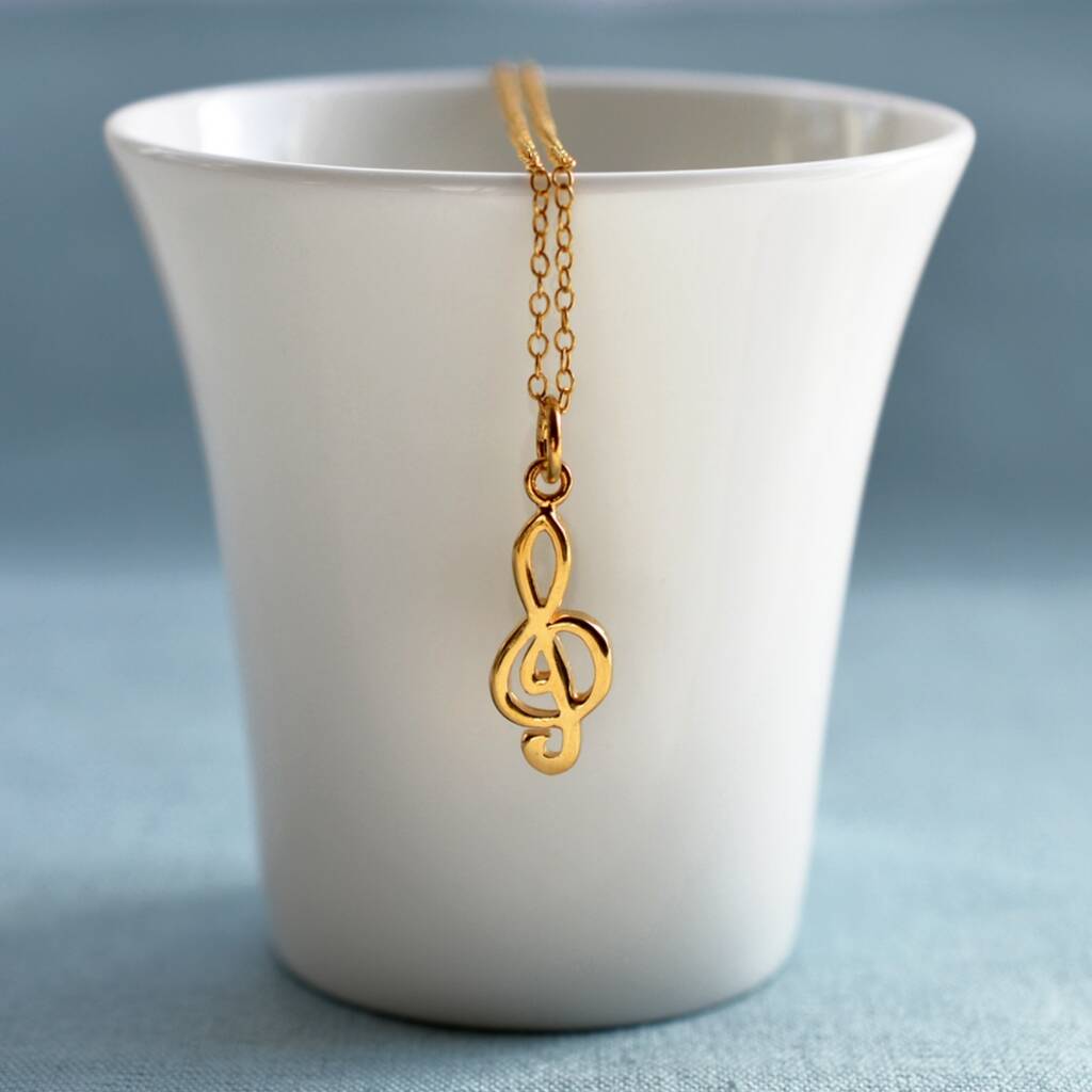 Sterling Silver Treble Clef Necklace By Lily Charmed ...