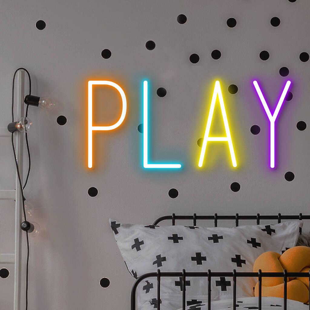'play' Neon Sign Light By Little Rae | notonthehighstreet.com
